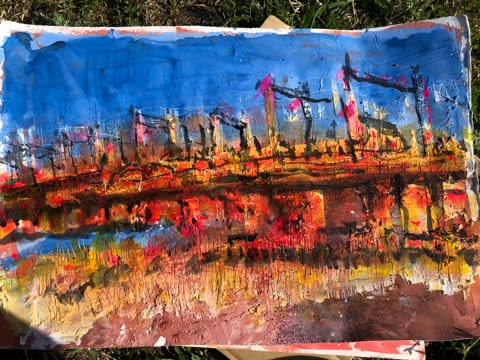 淀川十三河川敷にて春快晴の野外スケッチ - SAKURA Artsalon Osaka 淀川十三河川敷にて春快晴の野外スケッチ - SAKURA Artsalon Osaka
