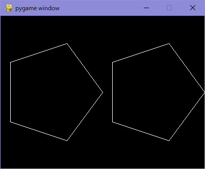 「Pythonプログラミング」pygame其の9。pygame.draw.polygonなど。 - 新しいアカウントで始めました。
