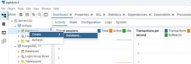 Windows11にOrthanc+PostgreSQLを構築する（5）PostgreSQLのデータベース作成 - 脊椎内視鏡下手術 - わきだ整形外科 - http://wakida.org