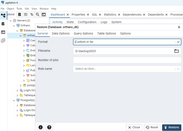 Windows11にOrthanc+PostgreSQLを構築する（6）以前のデータをバックアップしてリストアする - 脊椎内視鏡下手術 - わきだ整形外科 - http://wakida.org