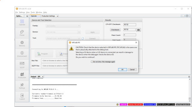 MPLAB IPE v6.00を少し触る。 [PIC] [MPLAB] - 電子工作再開しました。