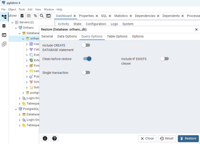 Windows11にOrthanc+PostgreSQLを構築する（6）以前のデータをバックアップしてリストアする - 脊椎内視鏡下手術 - わきだ整形外科 - http://wakida.org