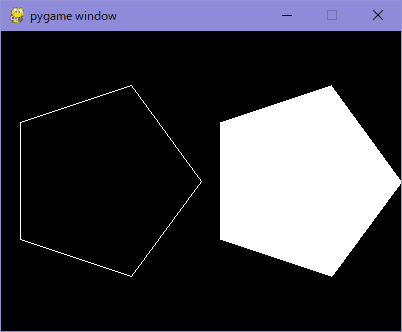 「Pythonプログラミング」pygame其の9。pygame.draw.polygonなど。 - 新しいアカウントで始めました。